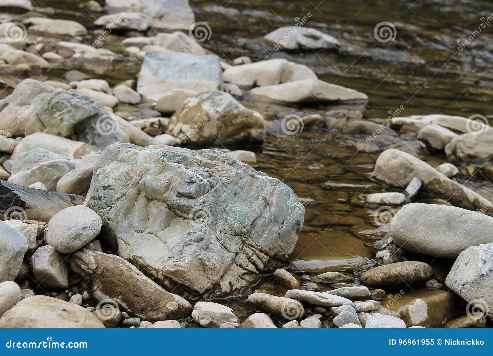 Large Rocks in River Water. Stock Image - Image of abstract, background ...