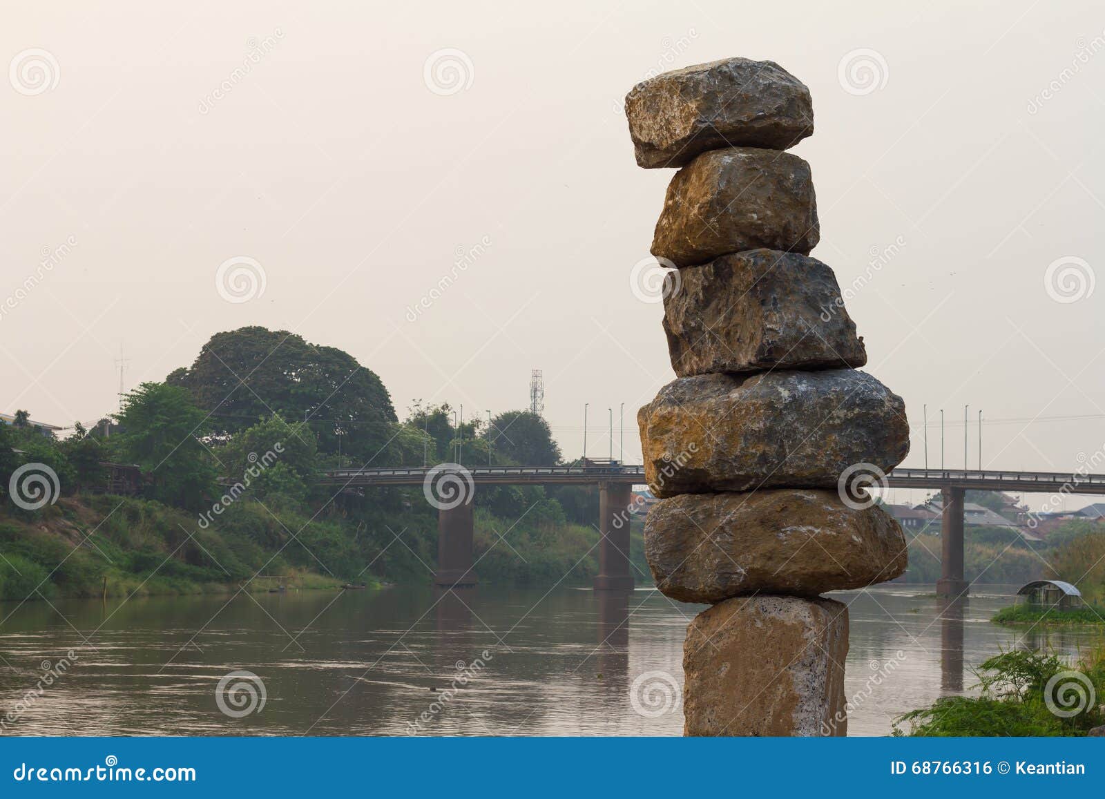 Large rocks stacked. stock photo. Image of outdoors, shadow - 68766316