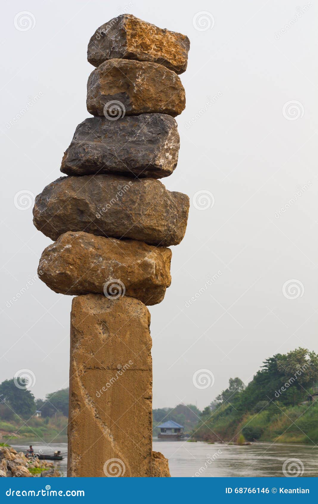 Large rocks stacked. stock photo. Image of idyllic, meditation - 68766146