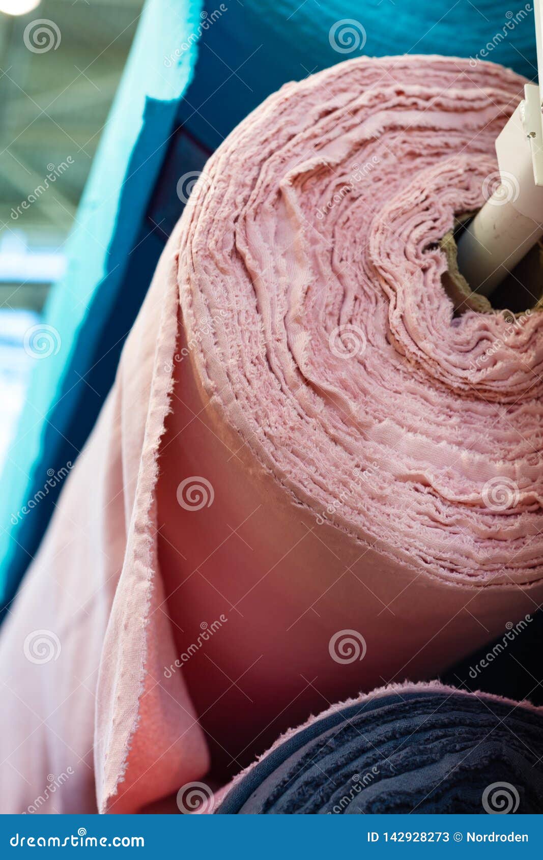 Large Roll of Colored Fabric. Stock Image - Image of bright, factory ...