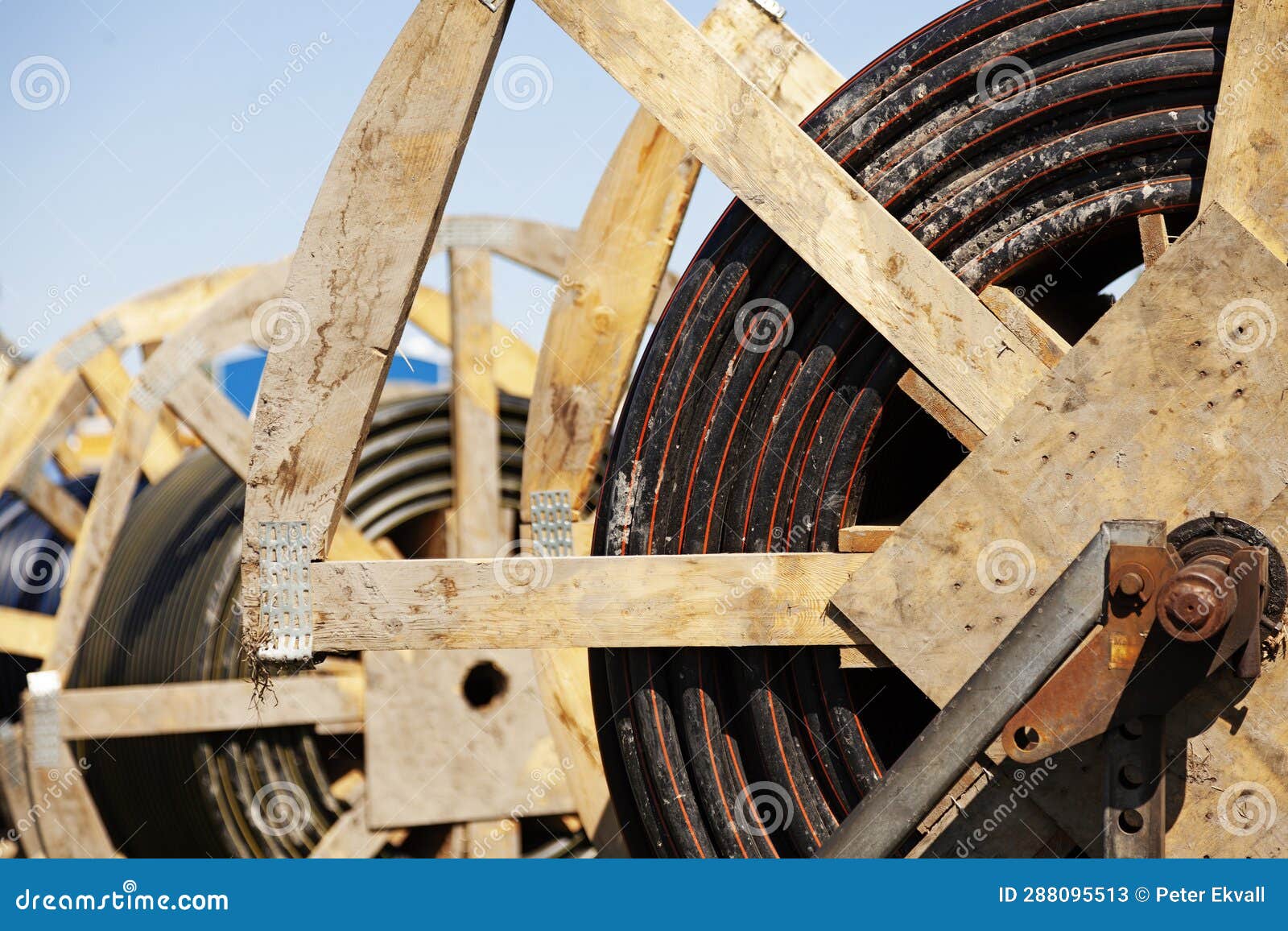 Large Rolls of Cable at the Construction Site Stock Image - Image of ...