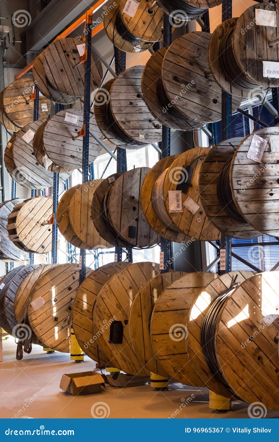 Large Rolls of Cable in Stock. Address Warehouse Stock Image - Image of ...