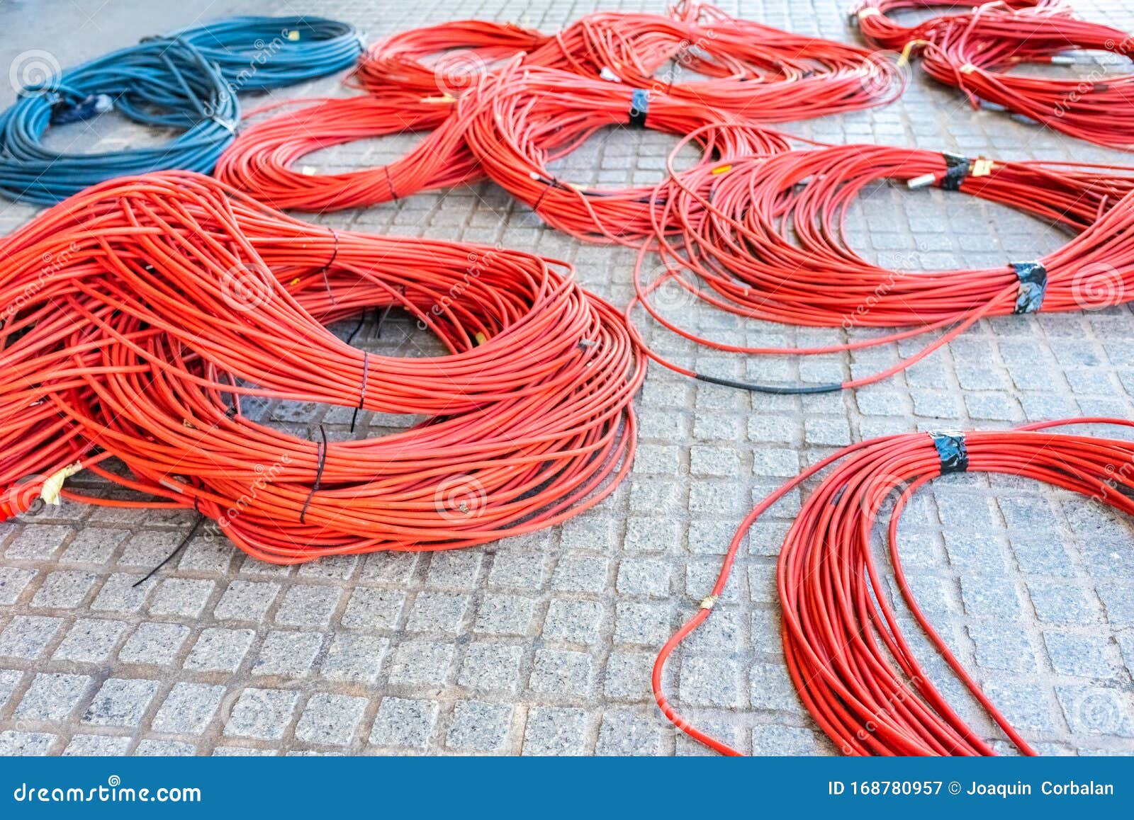 Large Rolls of Data Cables Ready To Connect Television Data Center ...