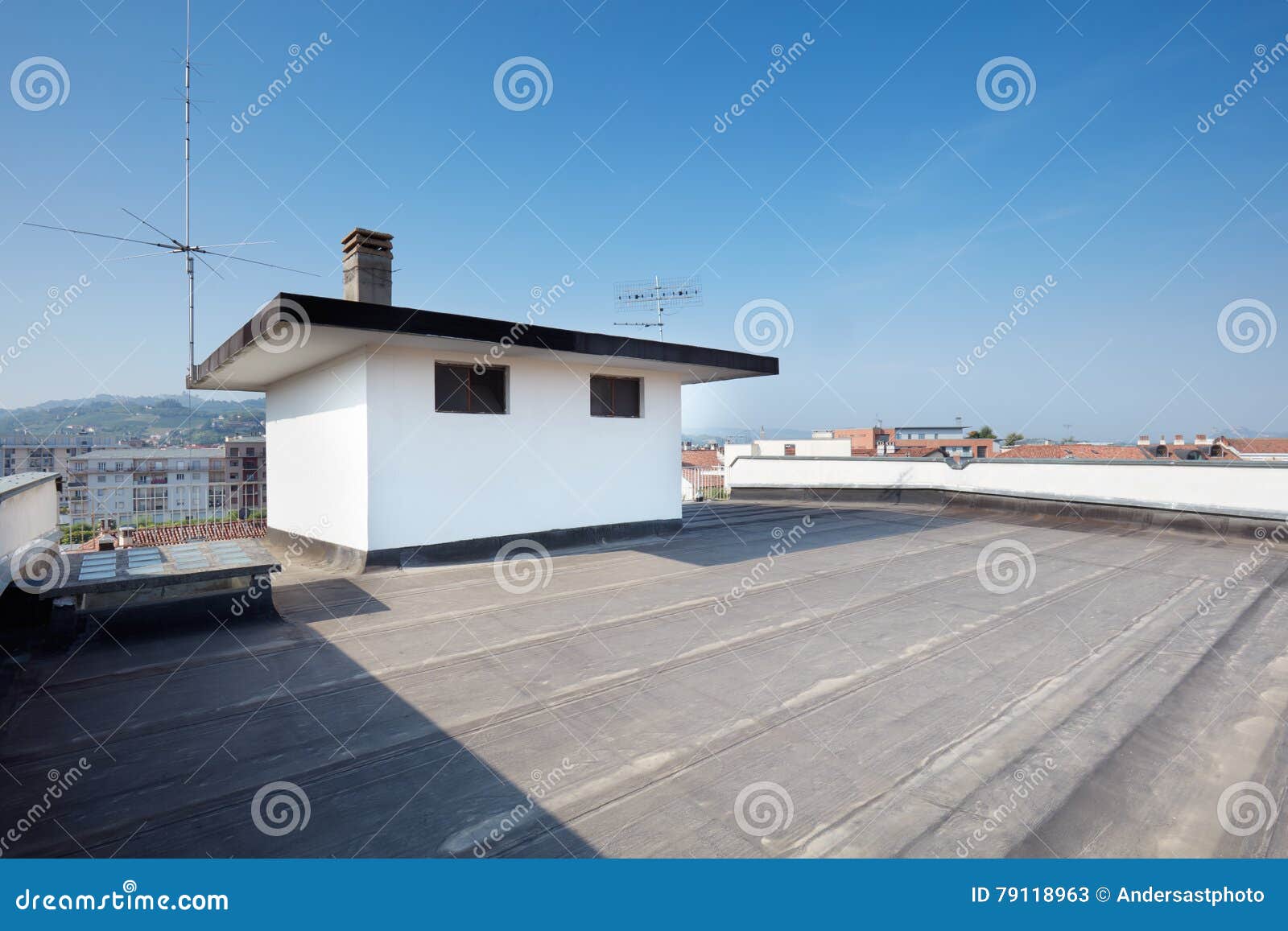 Large Rooftop Balcony, Sunny Day Stock Image - Image of sunlight ...