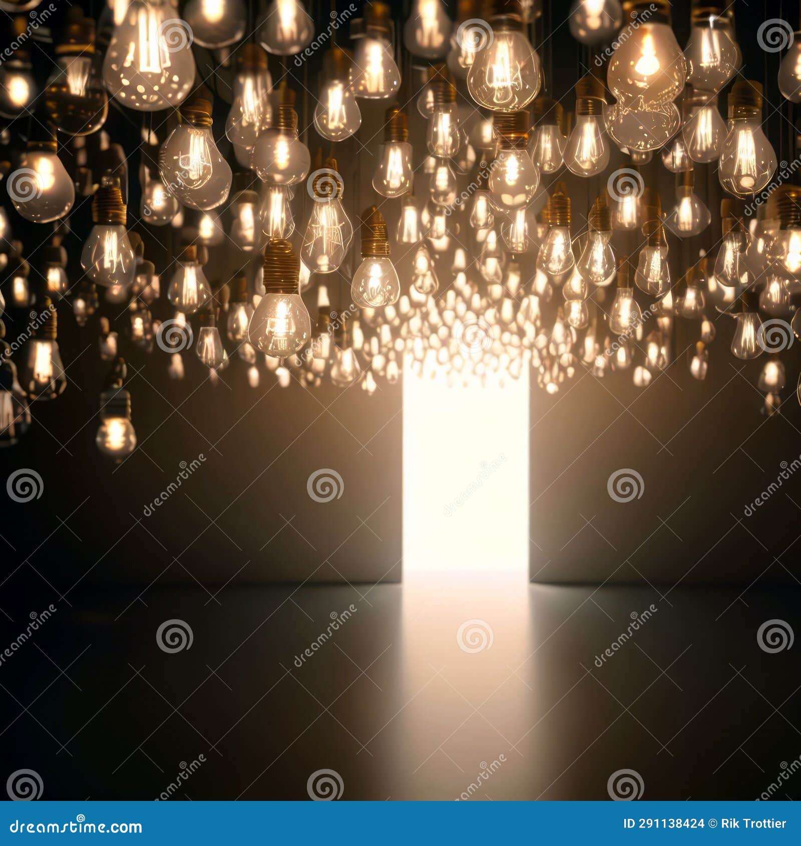 Large room of light bulbs stock illustration. Illustration of light ...
