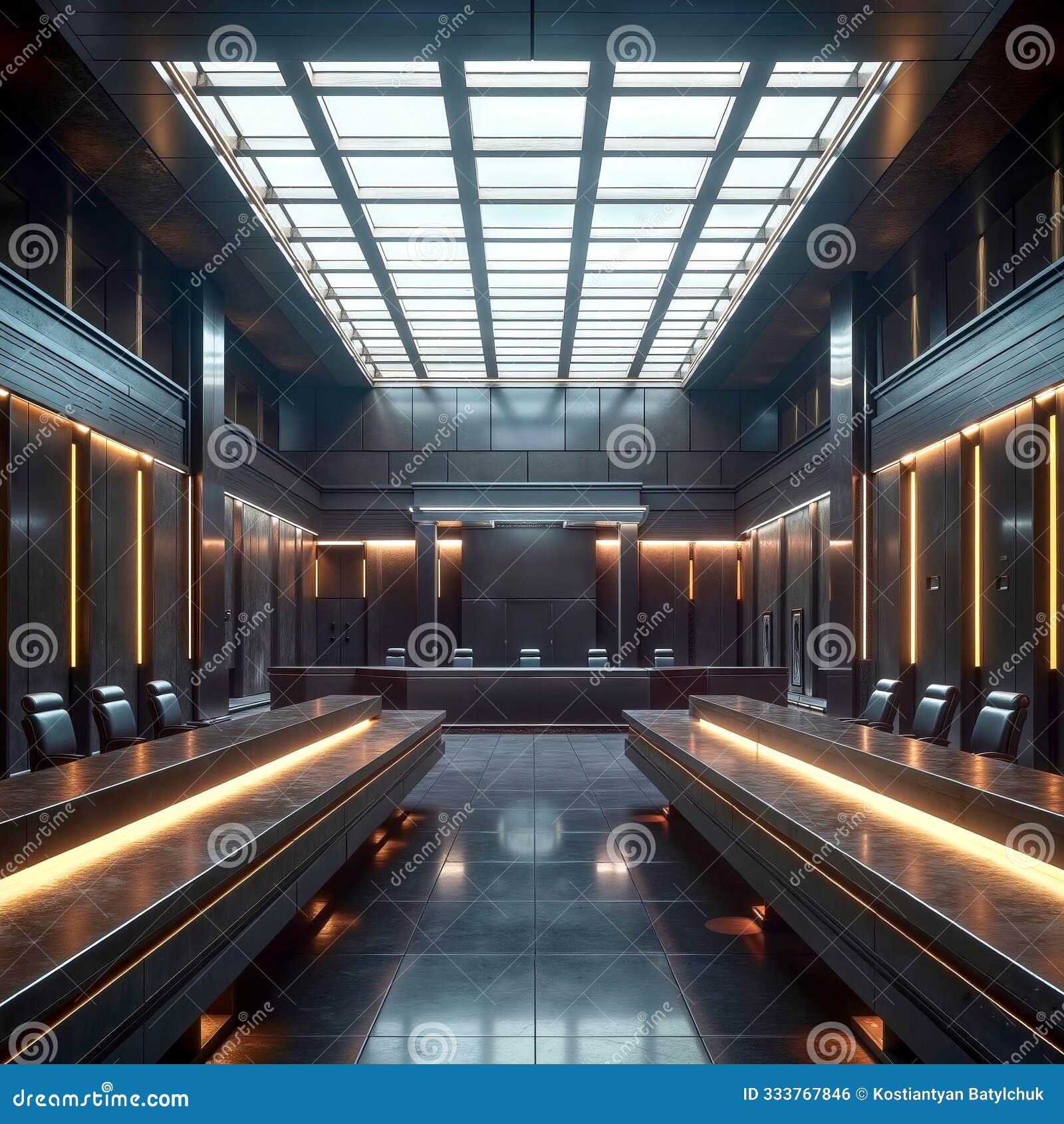 A Large Room with a Long Table and Chairs in it Stock Photo - Image of ...