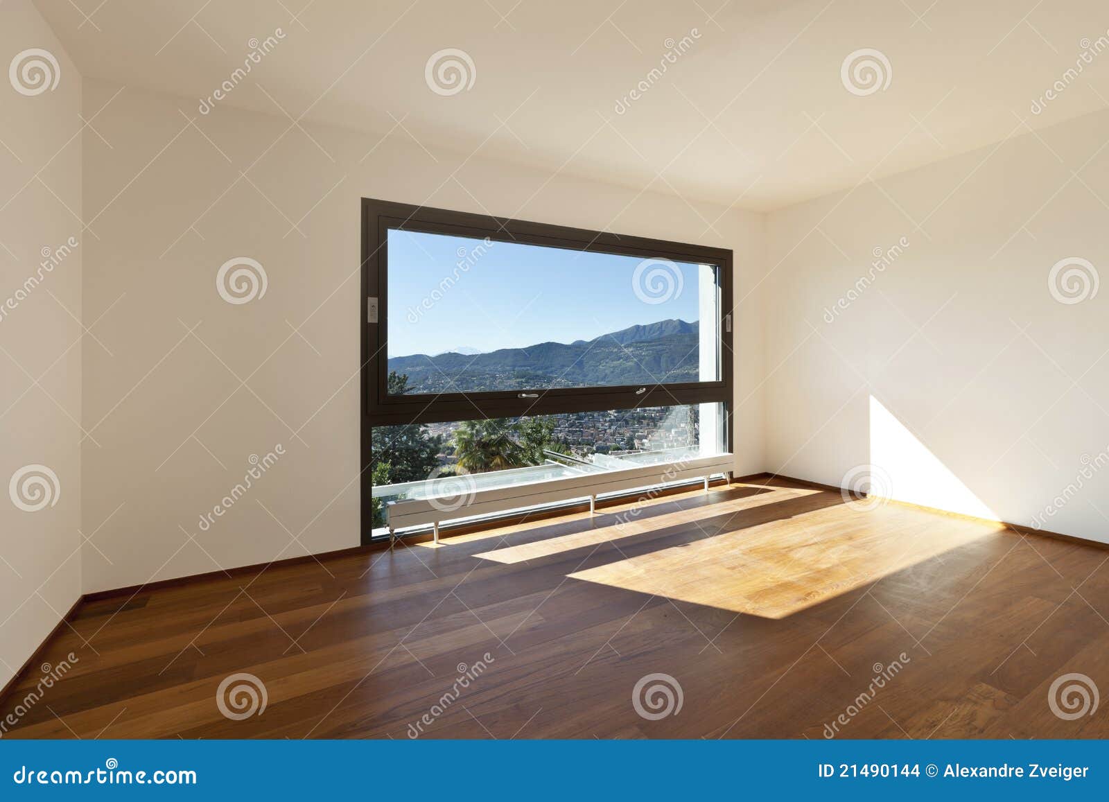 Large Room with Panoramic View Stock Photo - Image of view, window ...