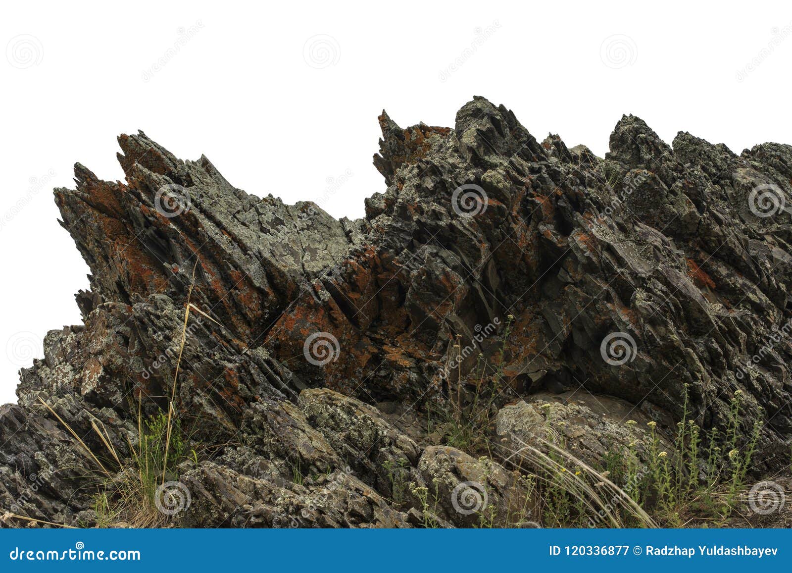 Large Rough Rocks on White Background. Natural Mountain Stones Stock ...