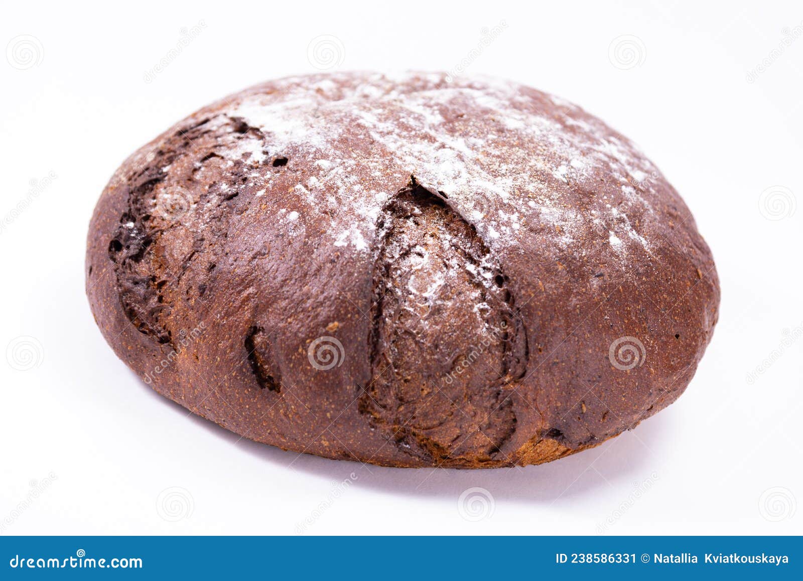 Large Round Black Bread Isolated on White Background Stock Image ...