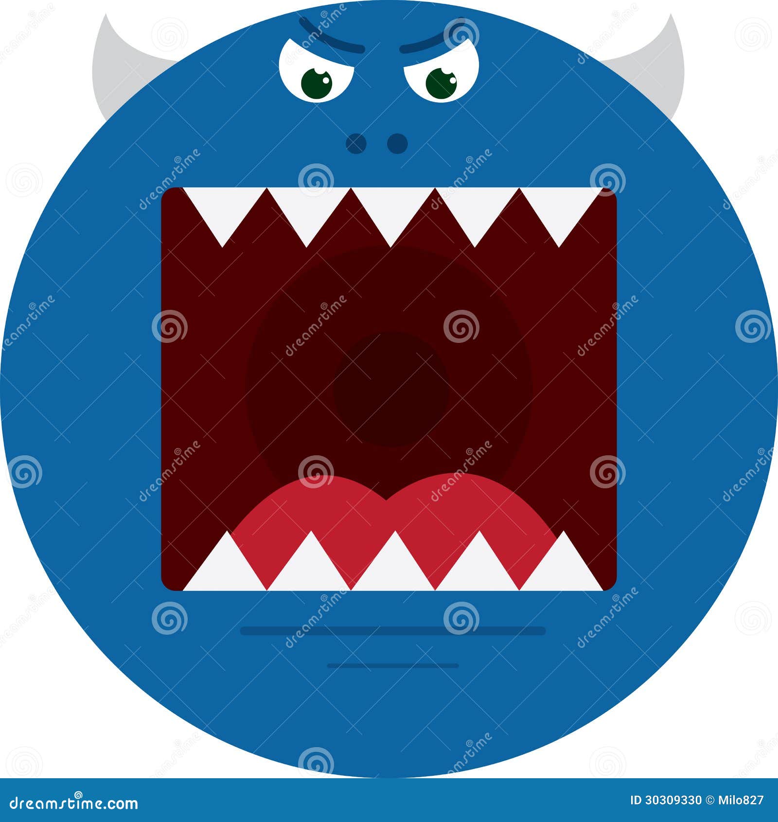 Monster Mouth Blue stock vector. Illustration of anxious - 30309330