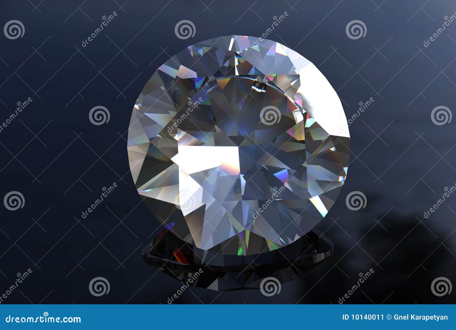 Large Round Euro Cut Diamond Gemstone Stock Illustration - Illustration ...
