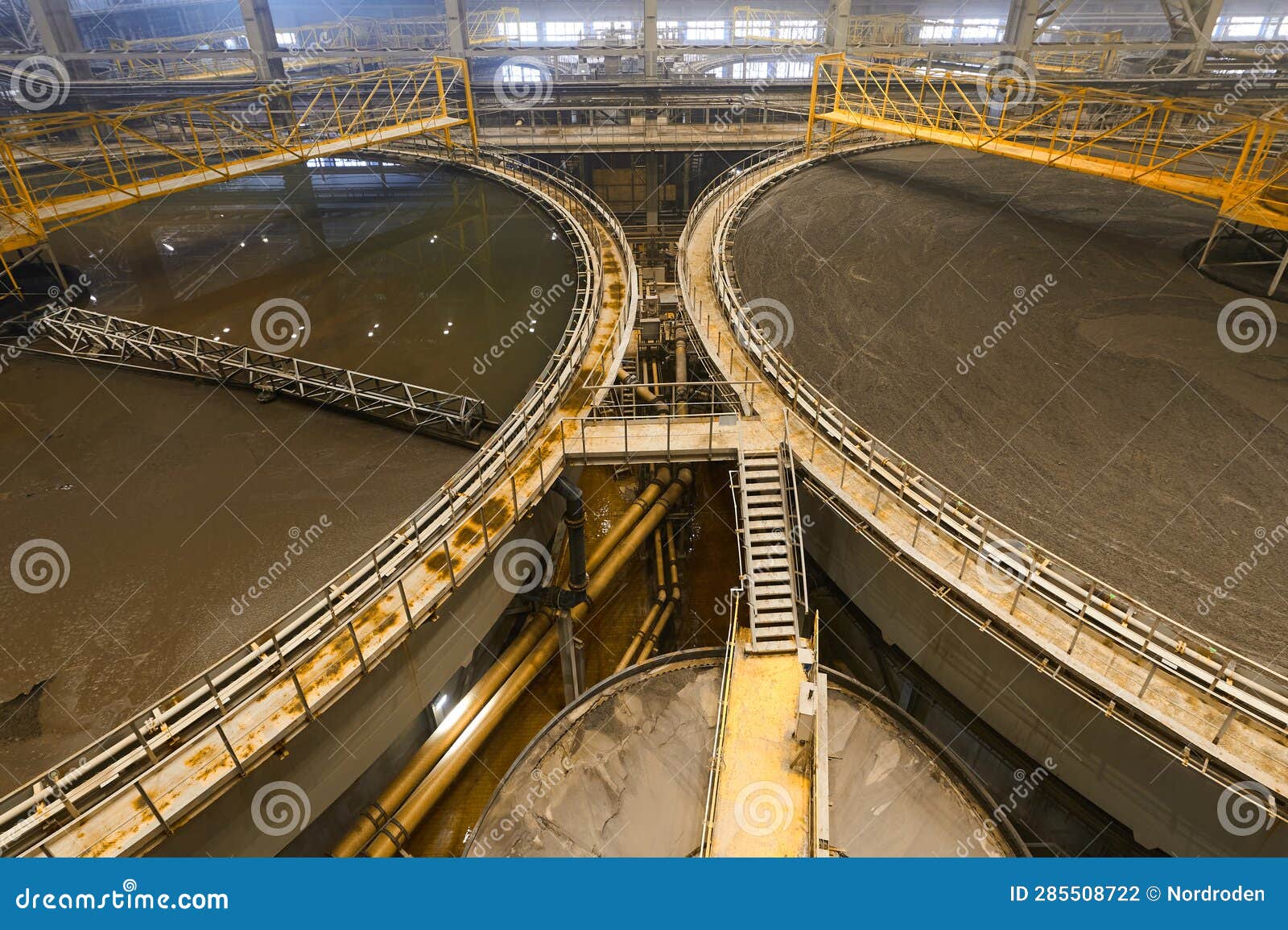 Large Round Floatation Machine Tank Full of Liquid at Plant Stock Photo ...