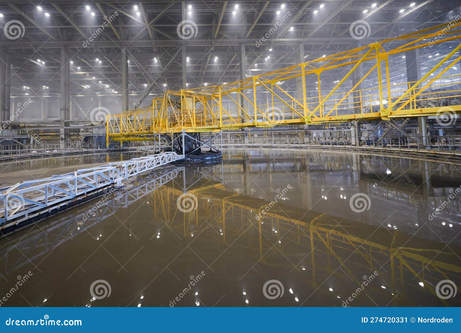 Large Round Floatation Machine Tank Full of Liquid at Plant Stock Image ...