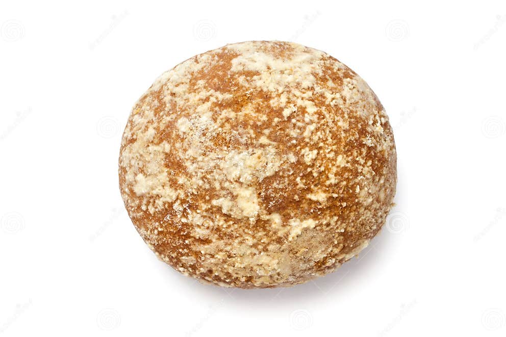A Large Round Gingerbread on a White Background. Stock Image - Image of ...