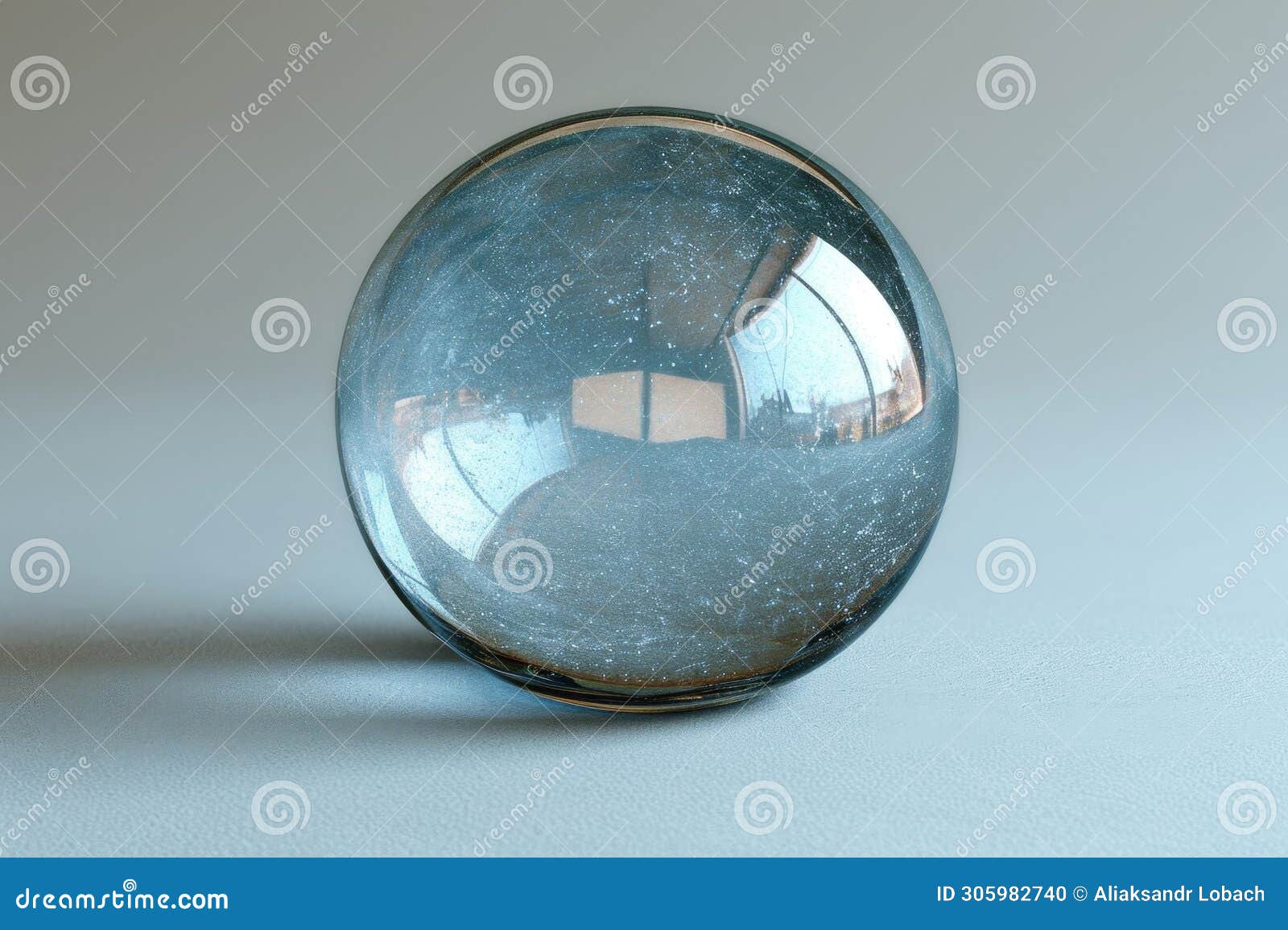 A Large Round Glass Ball Lying on the Surface Stock Photo - Image of ...