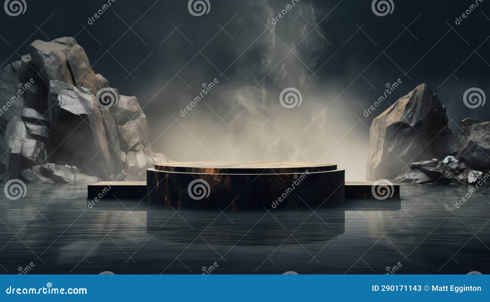 A Large Round Object Floating on Water Stock Illustration ...