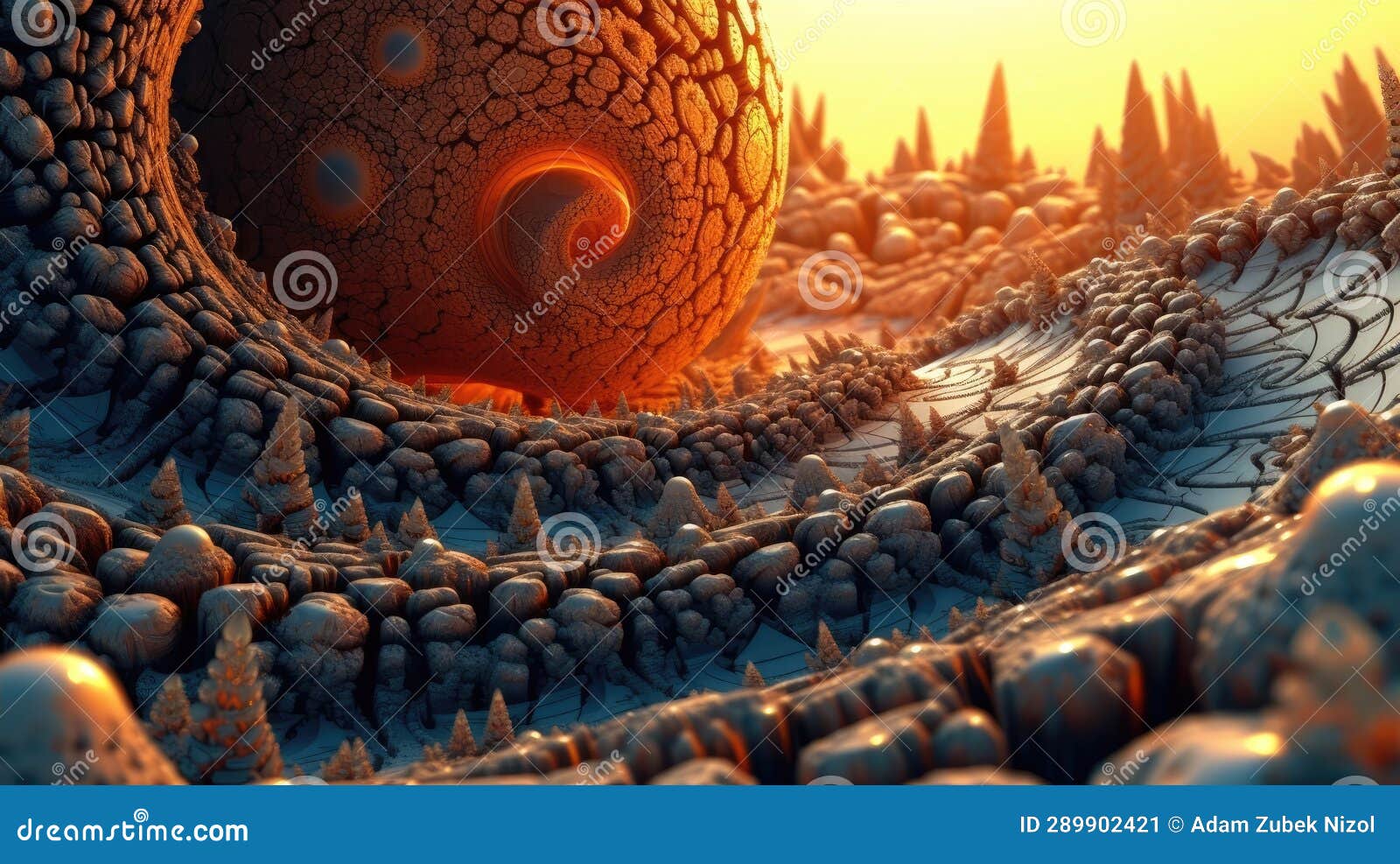 A Large Round Object with a Spiral Pattern on it Stock Illustration ...
