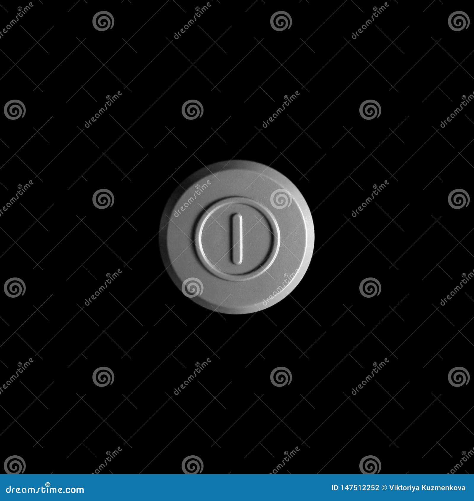Large Round on/off Button. Close Up Stock Photo - Image of power ...