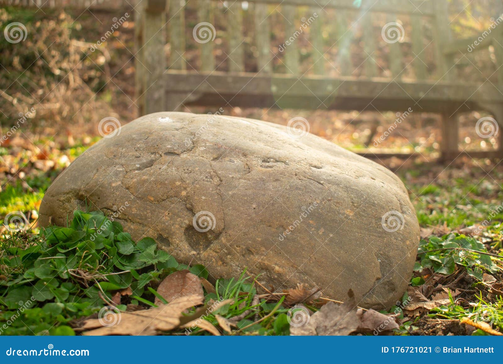 A Rock with a Park Bench Behind it Stock Image - Image of pennsylvania ...