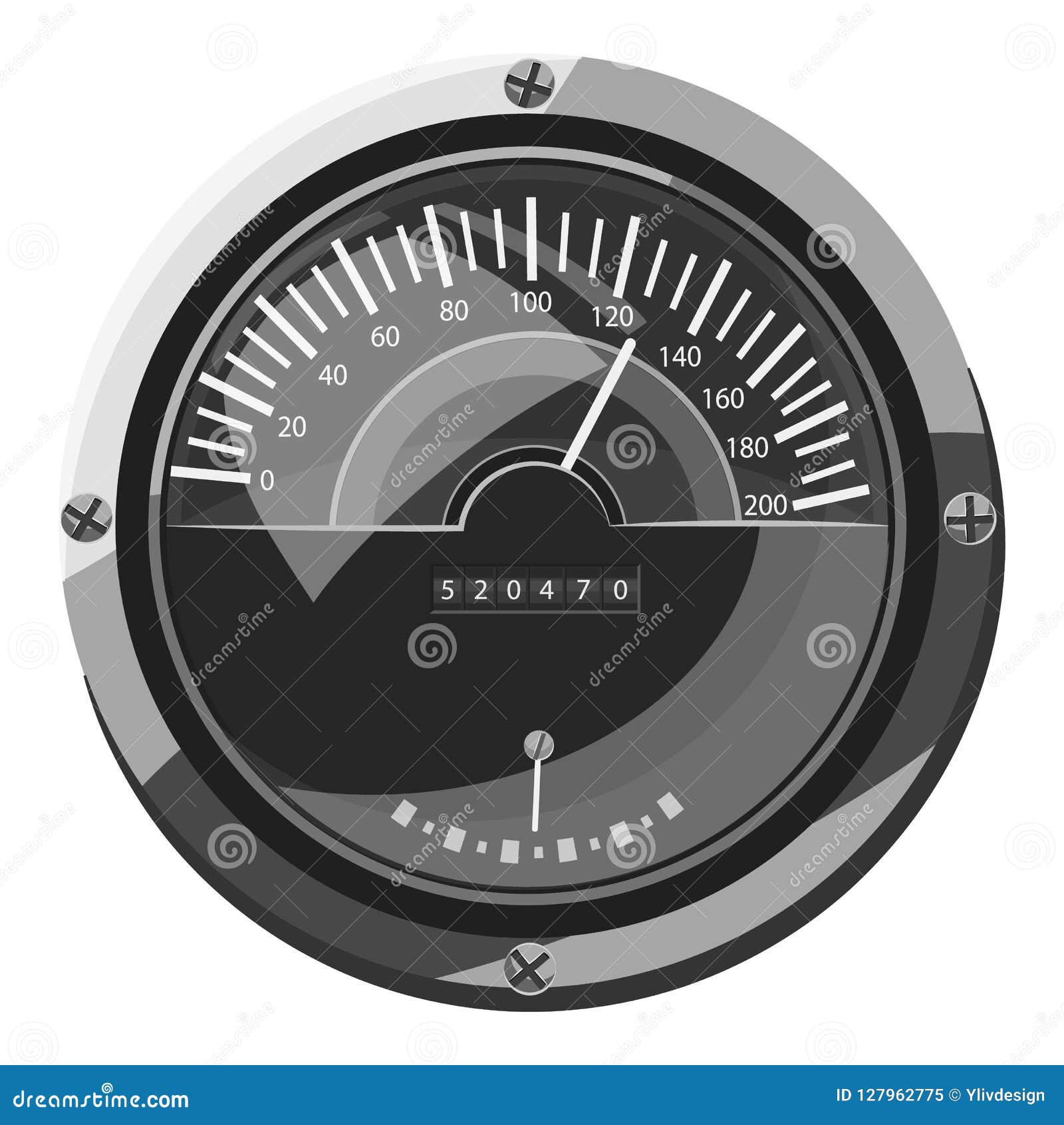 Large Round Speedometer Icon Stock Illustration - Illustration of ...
