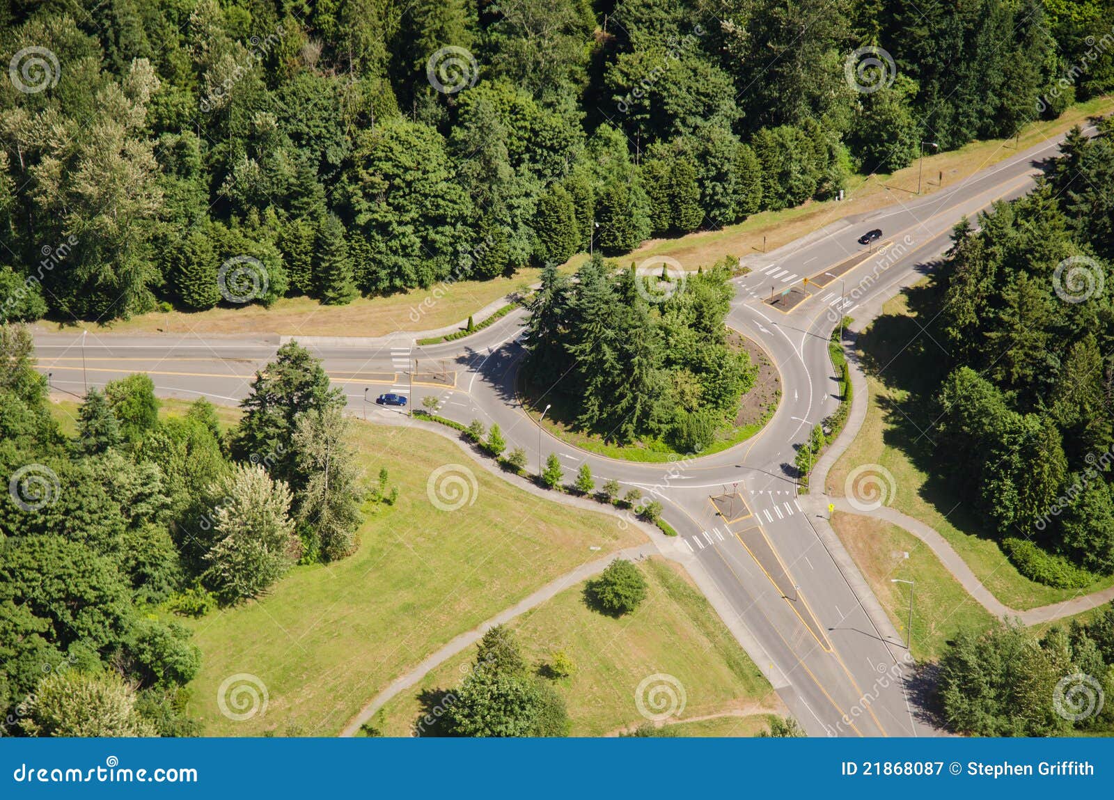 Large Roundabout - Aerial stock image. Image of perspective - 21868087