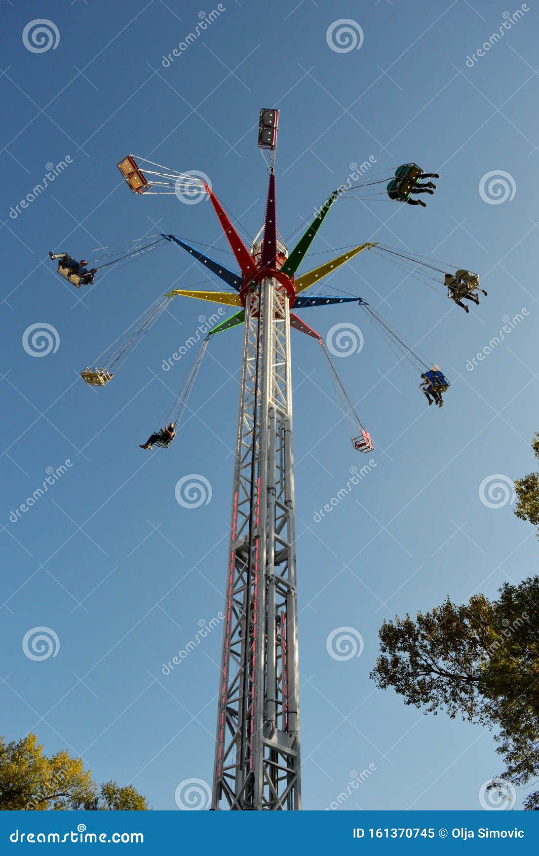 Large Roundabout at the Fair Stock Image - Image of carousel, large ...
