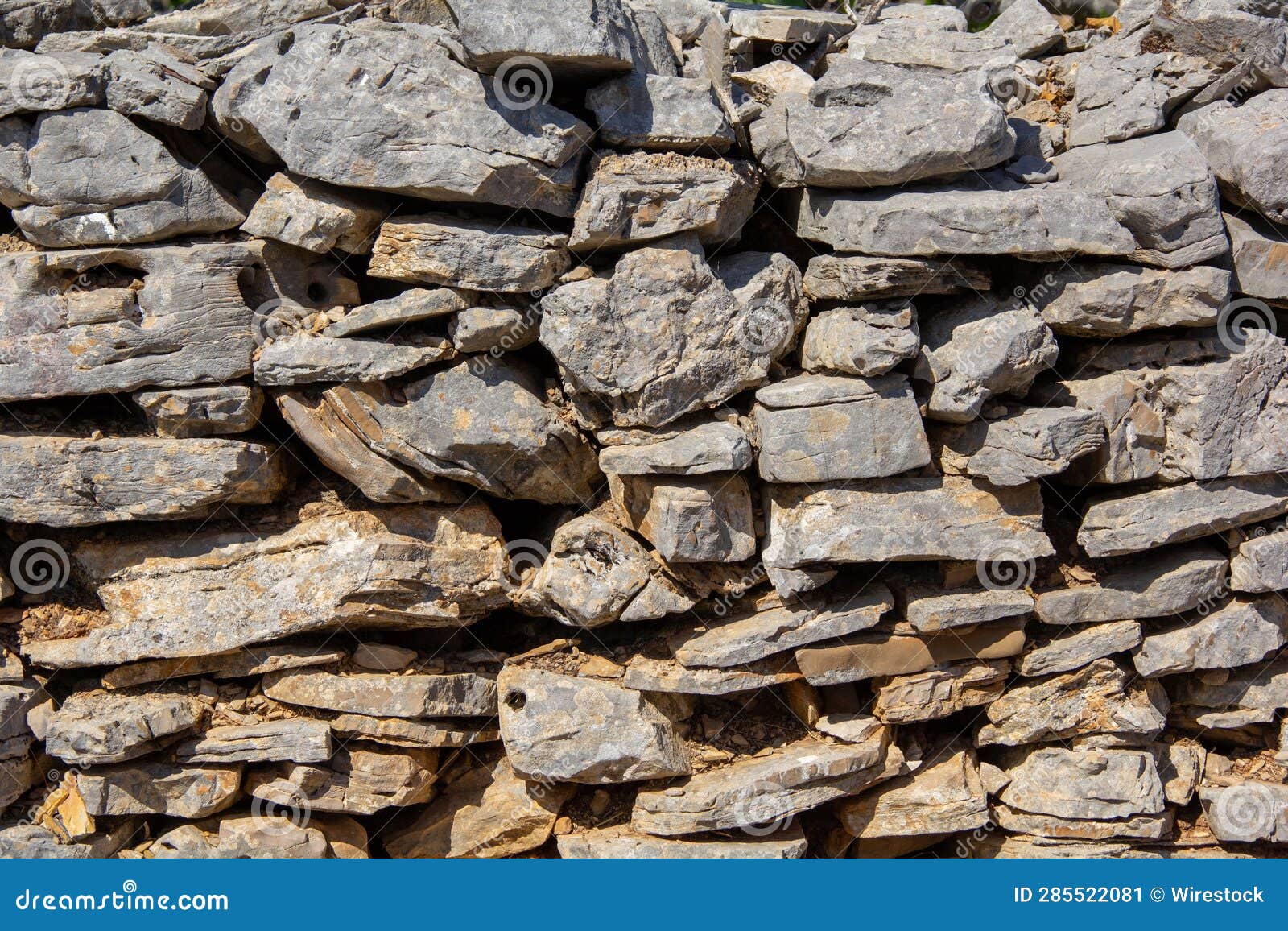 Texture of a Large, Rustic Rock Wall Stock Image - Image of rough ...