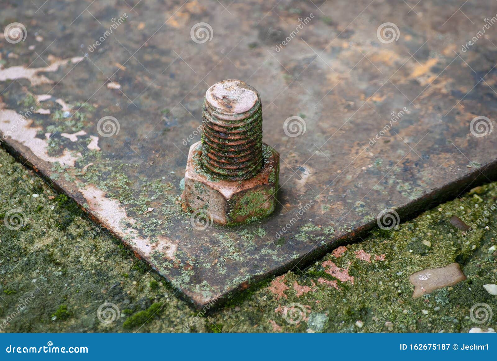 Large Rusty Bolt and Nut with. Industrial Concept Stock Image - Image ...