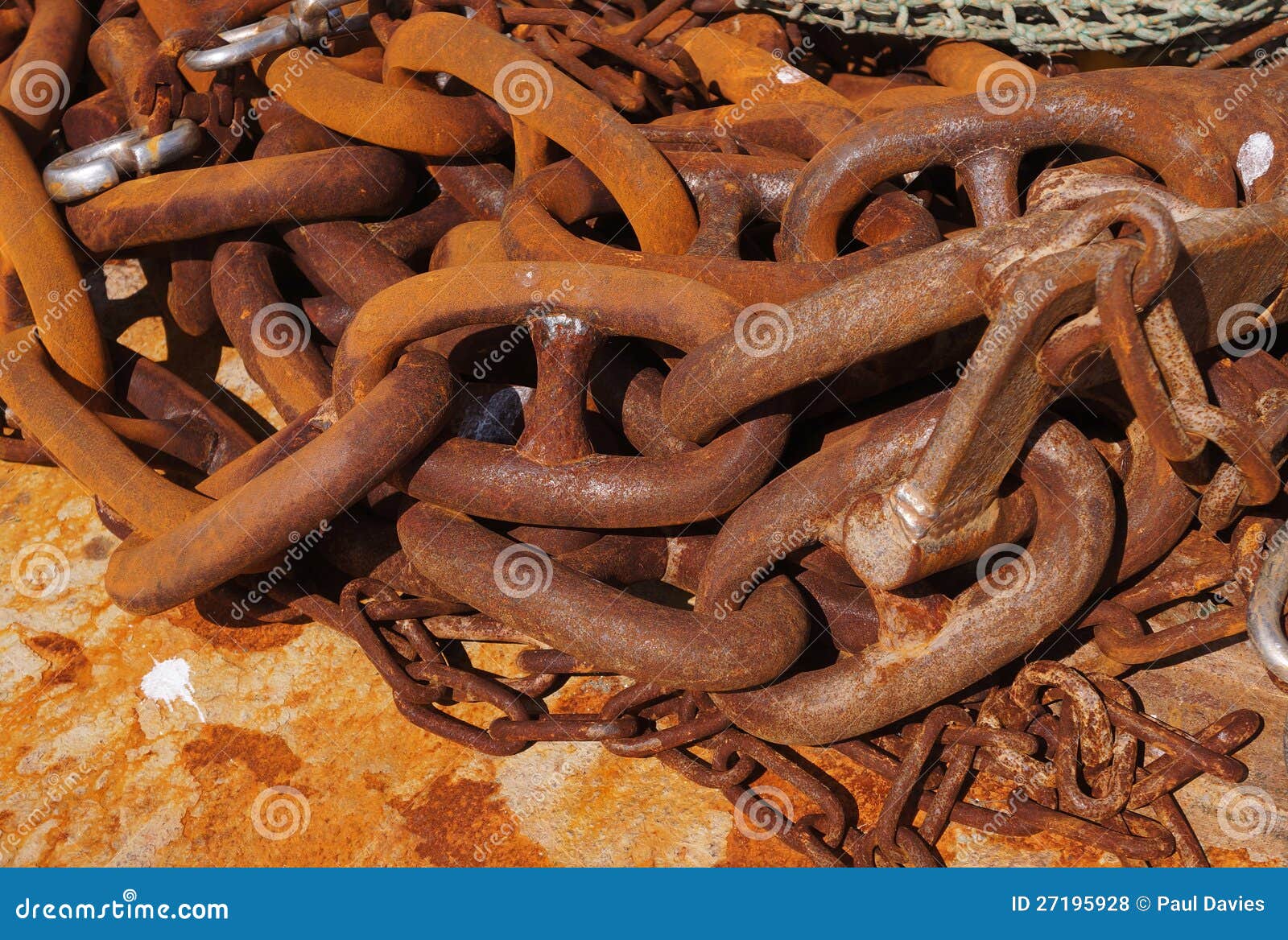 Large Rusty Metal Chains stock photo. Image of coiled - 27195928