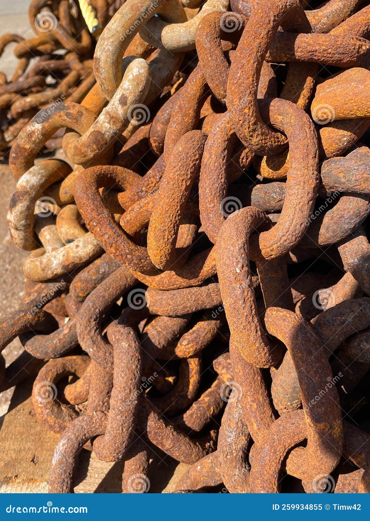 Large Rusty Metal Chains on Quayside Stock Image - Image of harbour ...