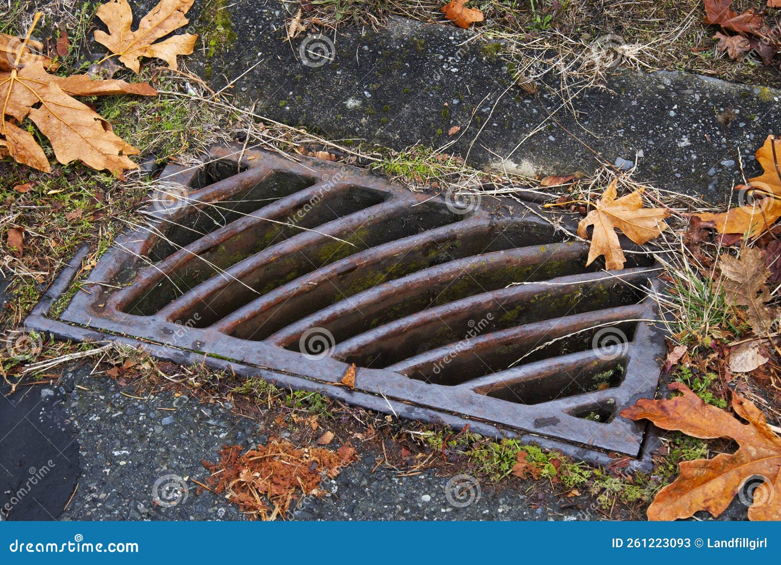 Large Rusty Metal Storm Drain Cover Stock Image - Image of close ...