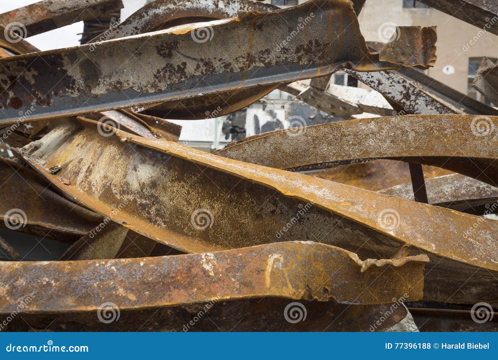 Large rusty steel beams stock photo. Image of recycle - 77396188