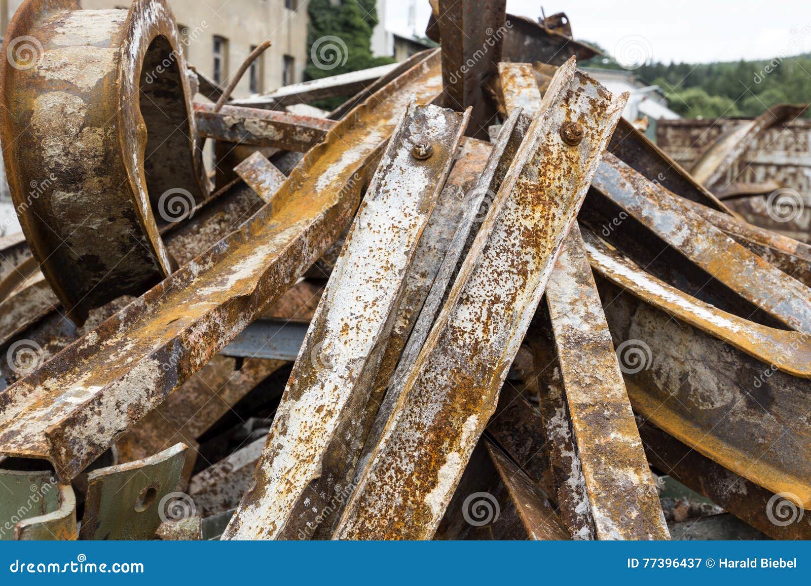 Large rusty steel beams stock image. Image of pieces - 77396437