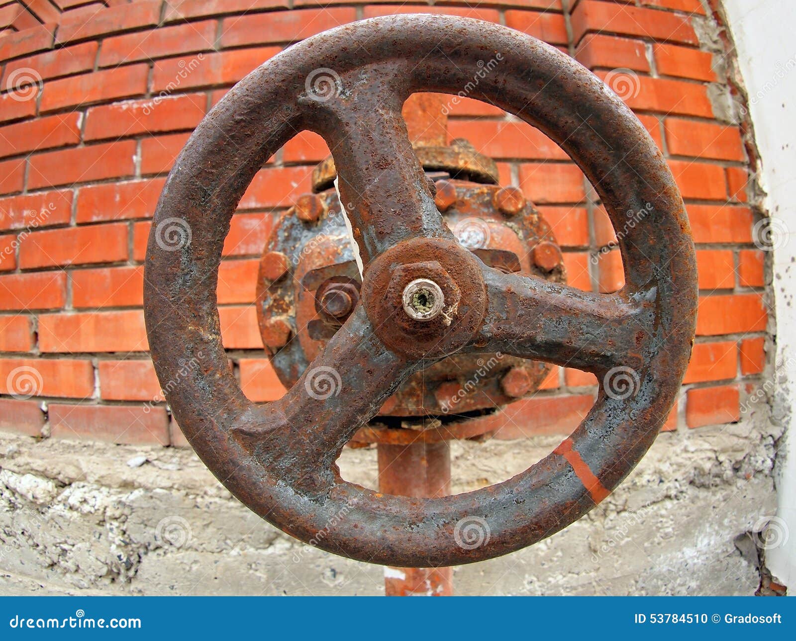 Large and Rusty Valve on the Water Pipe Stock Photo - Image of industry ...