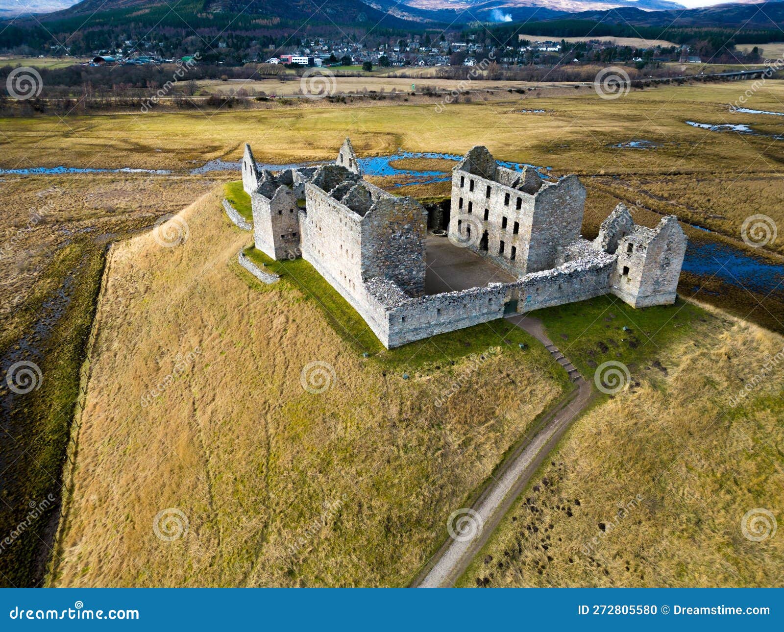 Large Ruthven Barracks Castle Situated on a Hilltop Surrounded by Lush ...