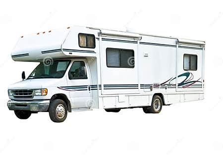 Large RV Isolated on White stock image. Image of leisure - 9847455