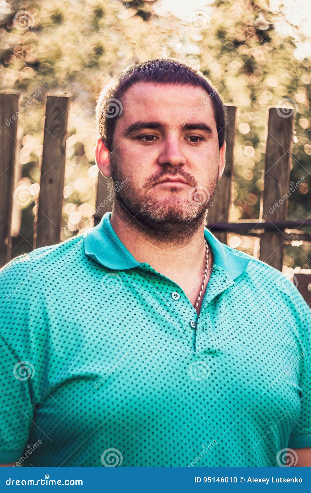 Large sad man stock photo. Image of tree, handsome, person - 95146010