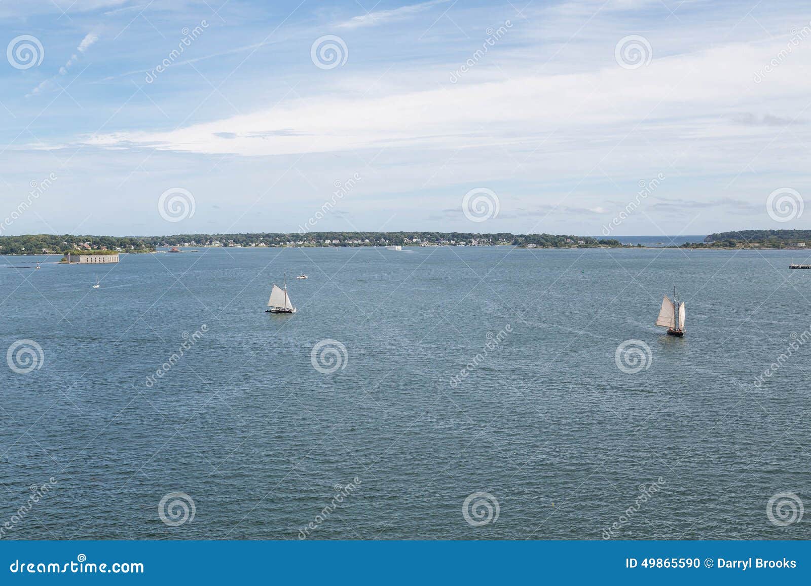 Large Sailboats in Open Harbor Stock Photo - Image of sailboats ...