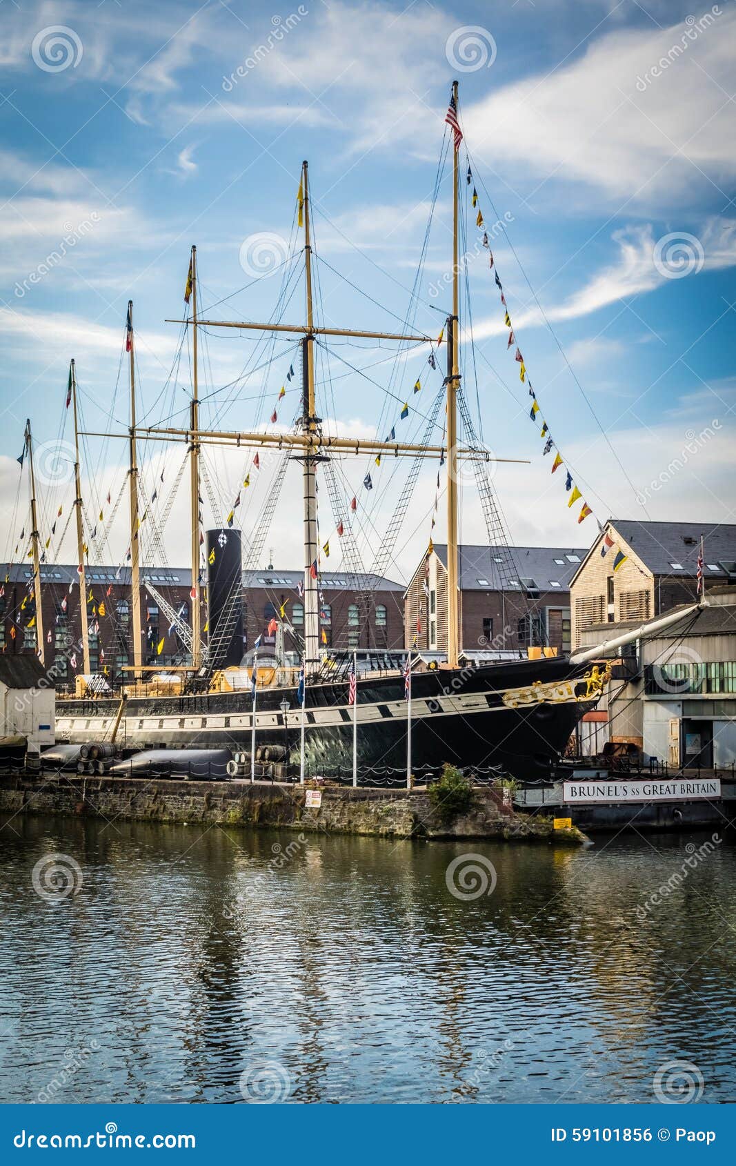 Large Sailing Ship in Bristol Harbour Editorial Photo - Image of ...