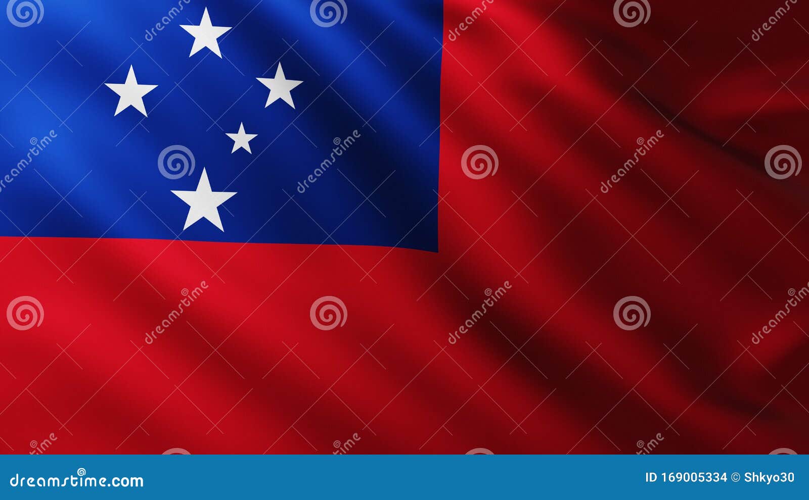 Large Samoan Flag Background in the Wind Stock Illustration ...