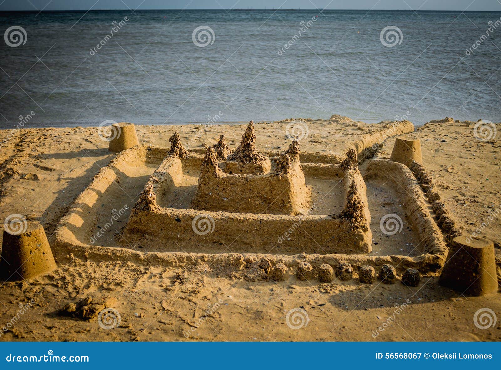 A Large Sand Castle Built by Children S Hands Stock Image - Image of ...