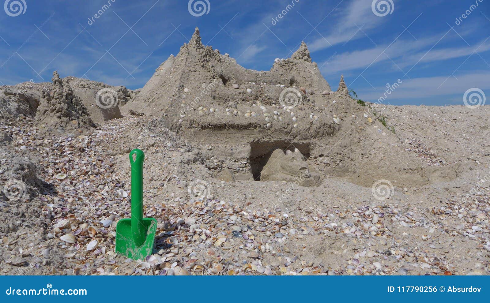 Large Sand Castle with a Sphinx of Sand Stock Photo - Image of outdoor ...