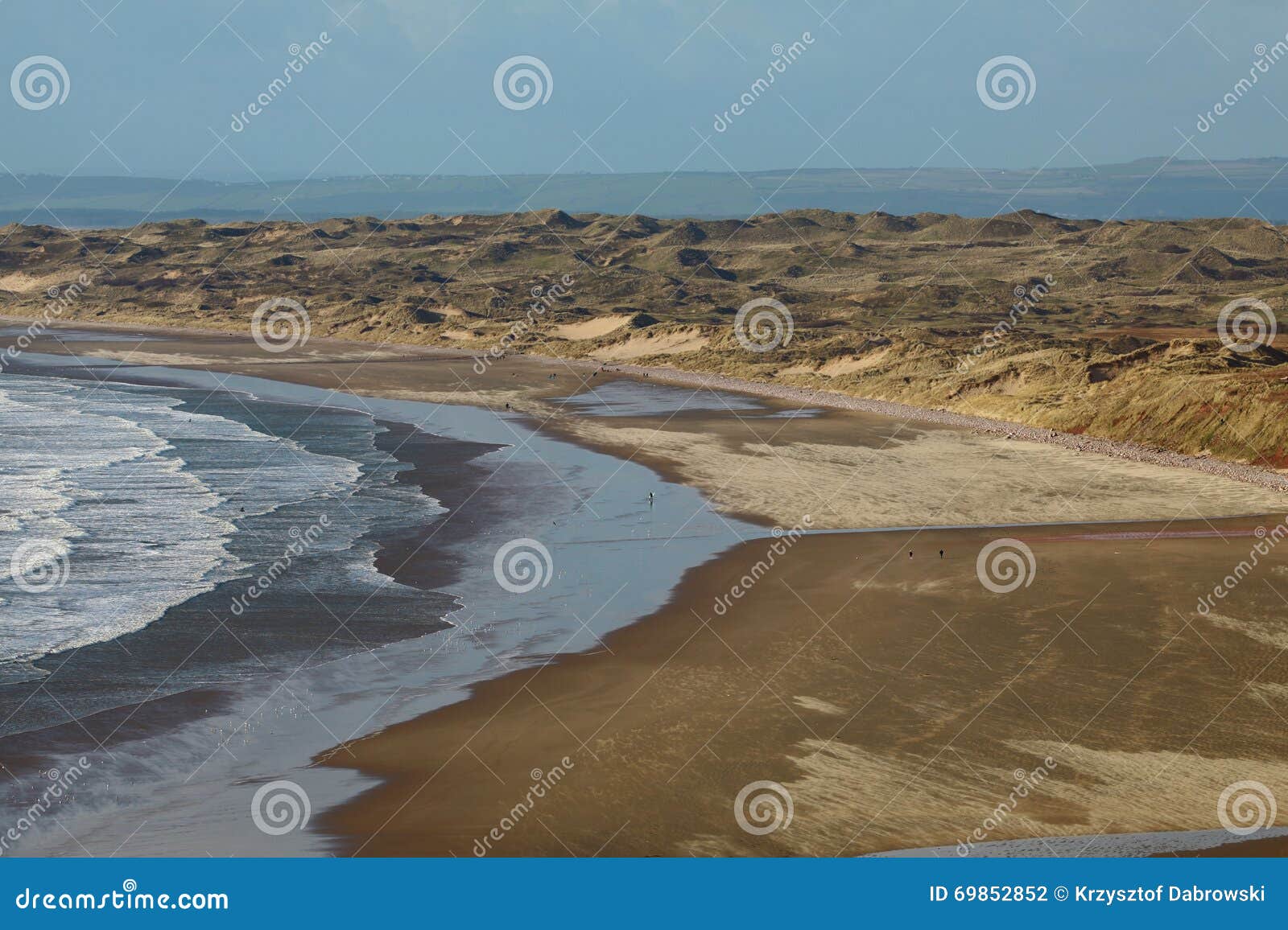 Large sandy beach view stock photo. Image of large, wide - 69852852