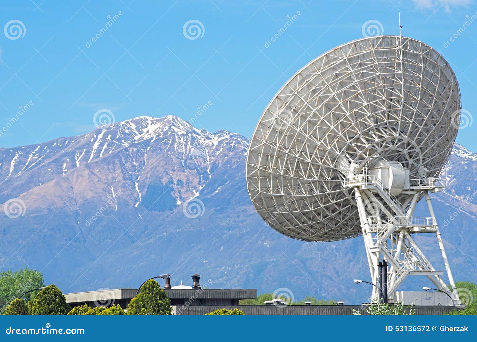 Large satellite dish stock photo. Image of connection - 53136572