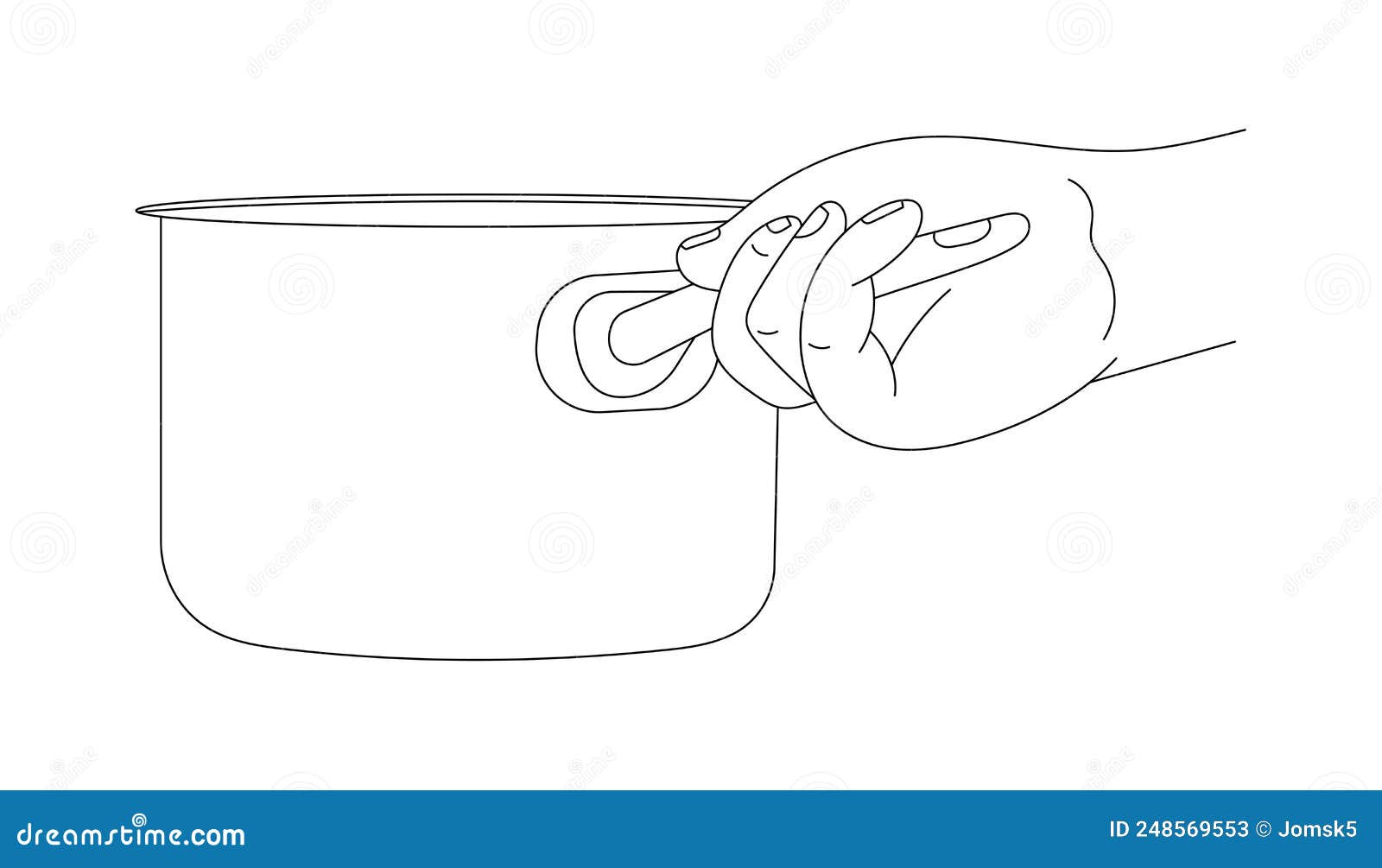 Large Saucepan Hold in Hand Stock Vector - Illustration of cooked ...