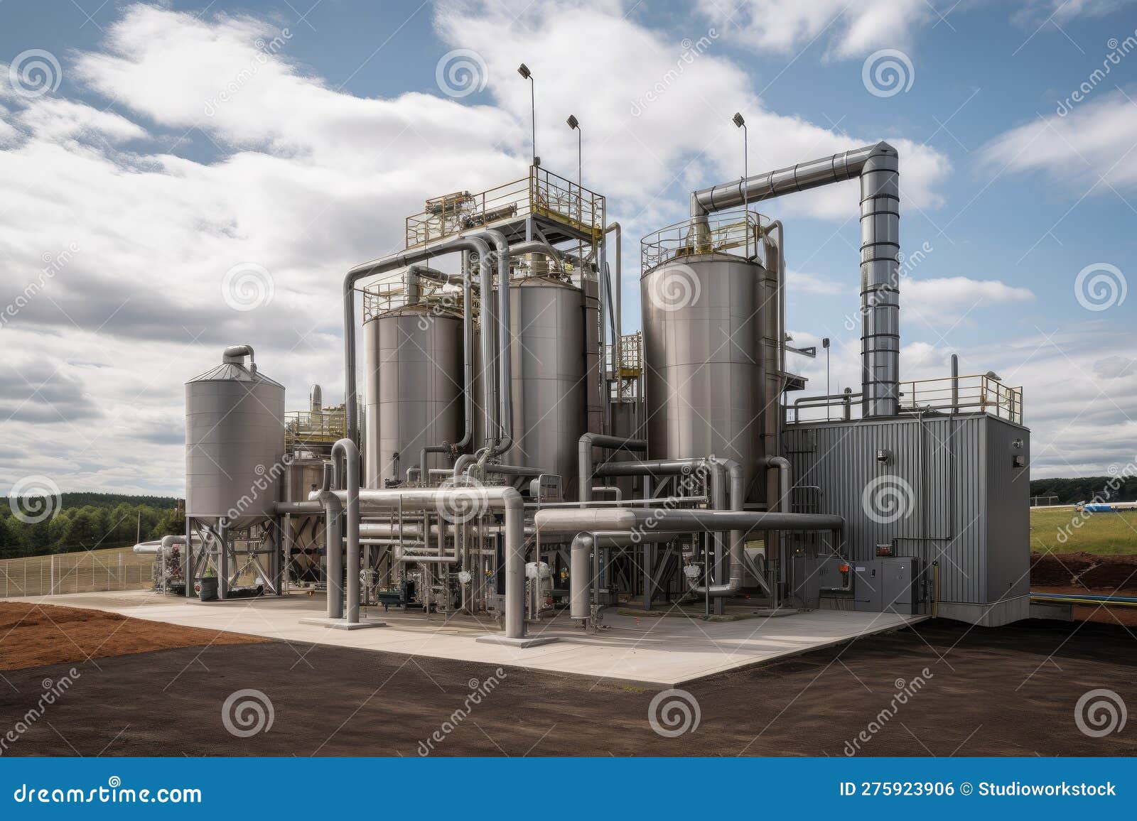 Large-scale Bioenergy Facility, with Processing Equipment and Boilers ...