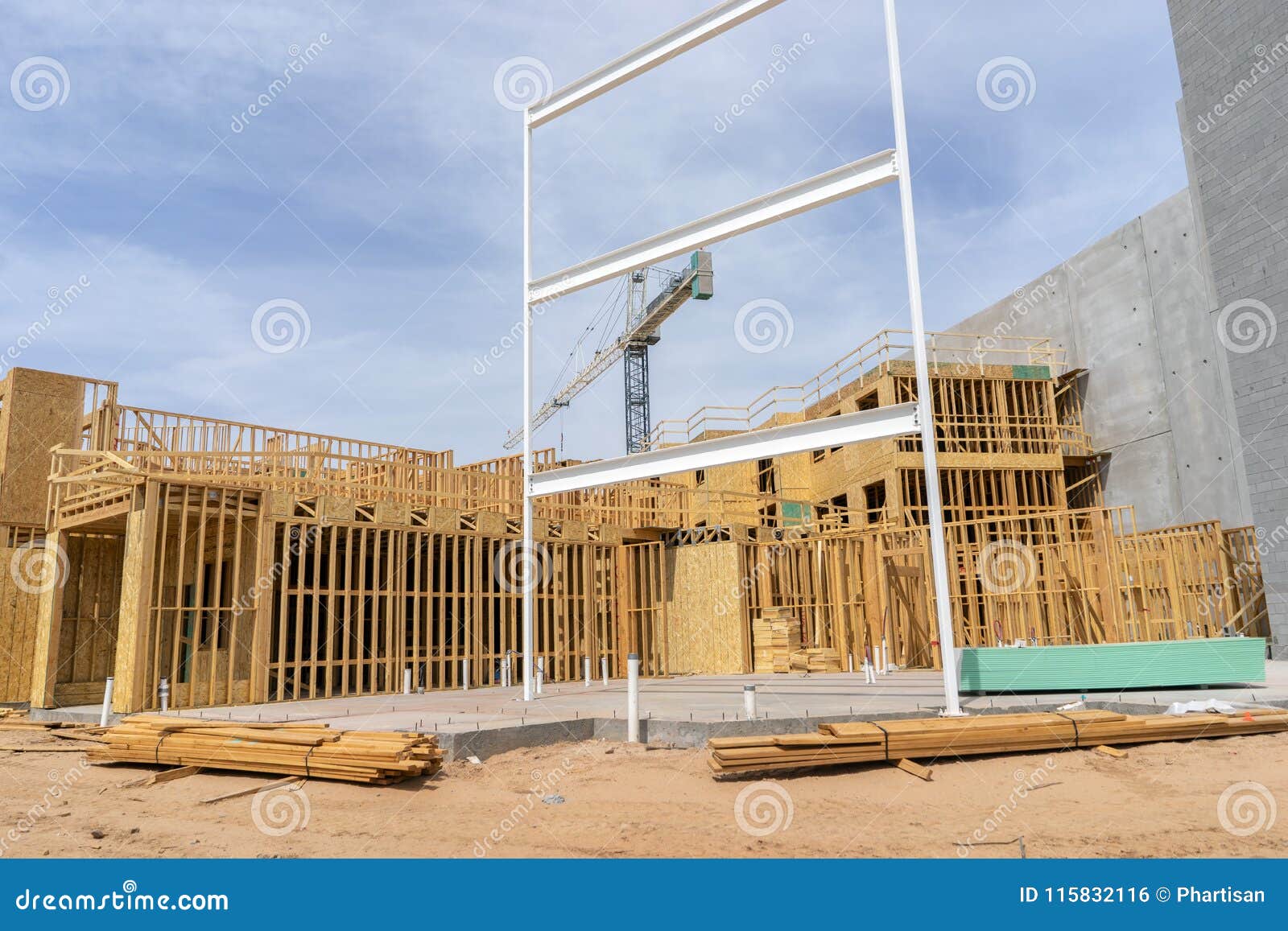 Large Scale Commercial Construction Site Stock Photo - Image of frame ...