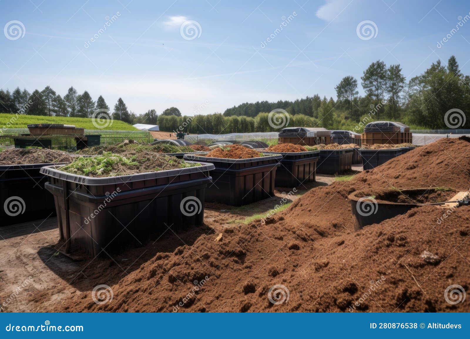 Large-scale Composting Operation with Numerous Bins and Operations ...
