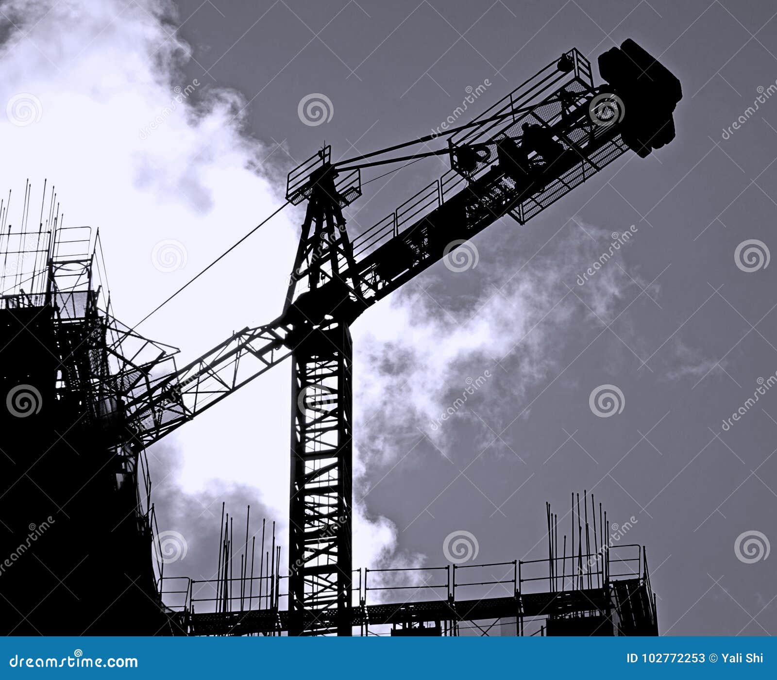 Large Scale Construction in Outline Stock Image - Image of industry ...