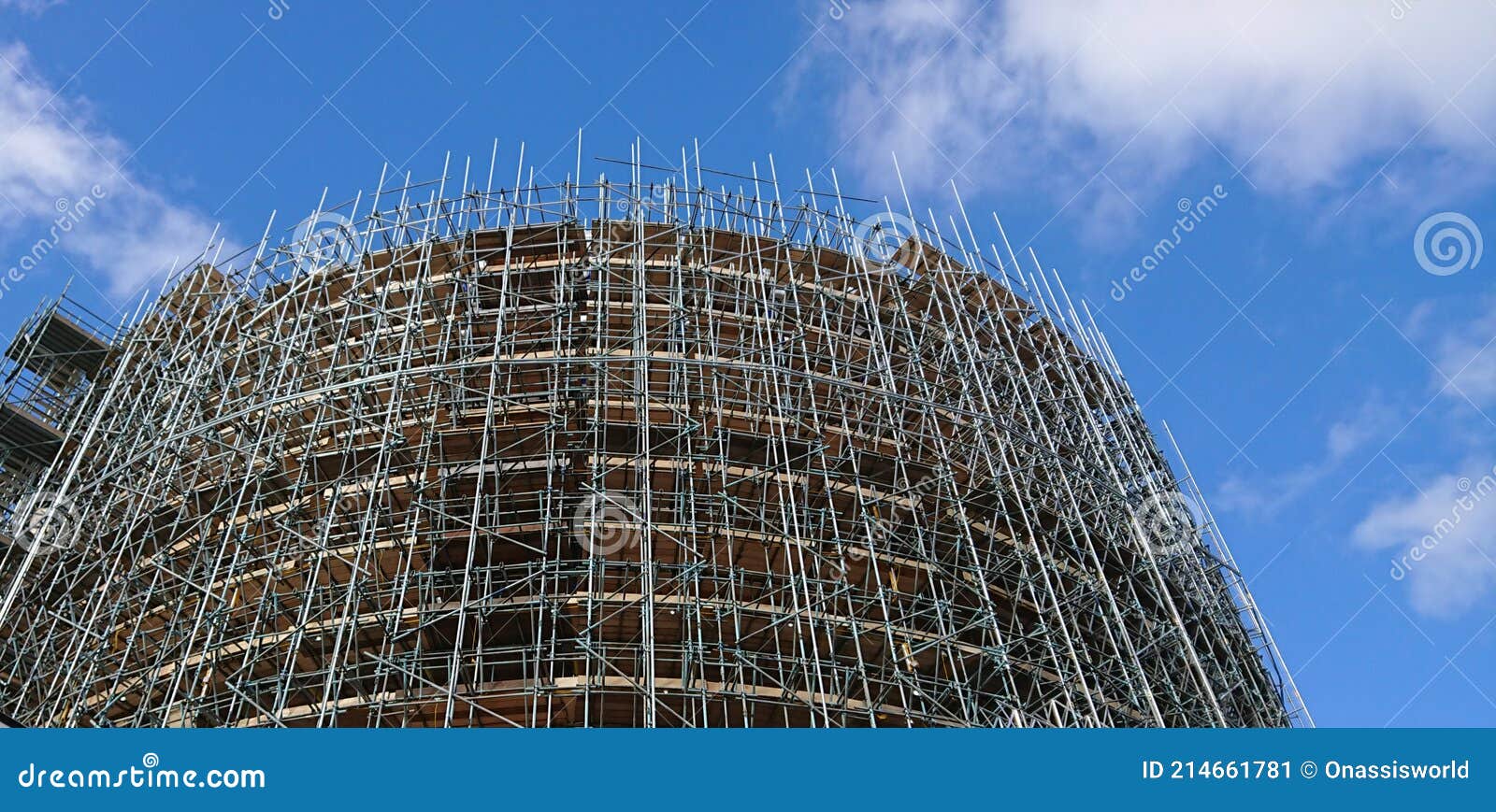Large Scale Construction Scaffolding Build Stock Image - Image of scale ...